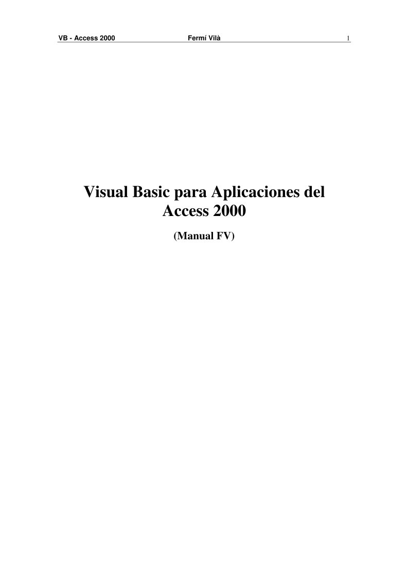 PDF de programación - Visual Basic para Aplicaciones del Access 2000